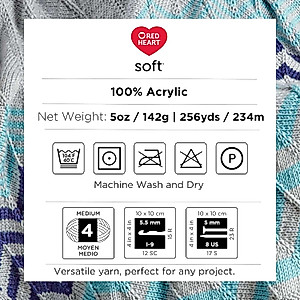 Red Heart Soft Yarn, Black (E728.4614)