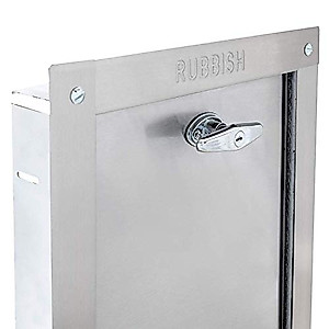 Oswald Supply Midland Style Stainless Steel Trash Chute Door - Bottom Hinged, 12"(W) X 15"(H), Self Closing, Fire Rated & UL Approved