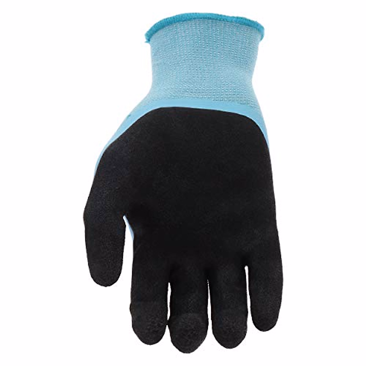 Miracle-Gro MG30604 Water Resistant Grip Gloves – [1 Pair, Small/Medium] Aqua, Double Dip Flat Latex Gloves with Elastic Knit Wrist