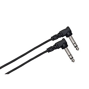 Hosa CSS-103RR Right Angled 1/4" TRS Balanced Interconnect Cable, 3 feet