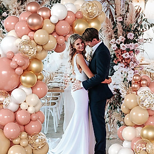 139pcs Blush Pink Balloons Garland Arch Kit rose gold balloon Retro Dusty Pink Pastel Orange baby shower decorations wedding decorations bridal shower decorationsBirthday decoration