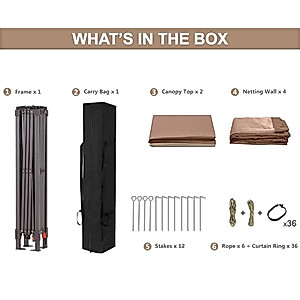 ABCCANOPY Pop Up Gazebo 11x11 - Outdoor Canopy Tent with Mosquito Netting for Patio Garden Backyard (Beige)