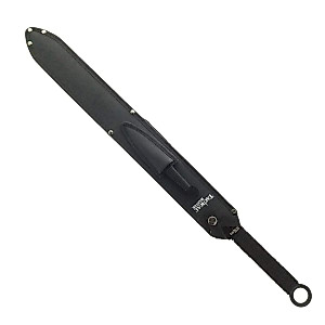 Tactical Master Machete Set with 2 Throwing Knives. Ninja Weapon, Fantasy Sword, Katana. for Camping, Fishing, Hunting, Outdoor Sports and Collections (Black-23)