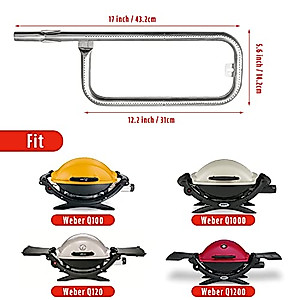 Village Smoker 60040 Grill Burner Tube Kit Compatible with Weber Baby Q, Q100, Q120, Q1000, Q1200, 516002, 516001, 50060001, 51060001 Gas Grills Part Number 69957, 41657 Grill Parts