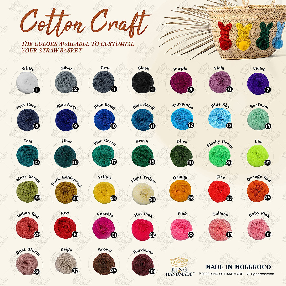 Personalized Easter Basket - Handmade Bunny Baskets with Custom Name, Cute Rabbit and Colorful Pompoms for Kids - Perfect for Easter Egg Hunt, Storage Candies, Spring Birthdays and Baby Showers