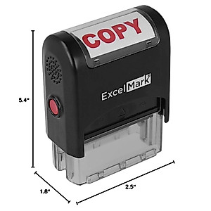ExcelMark Copy Self Inking Rubber Stamp - Red Ink