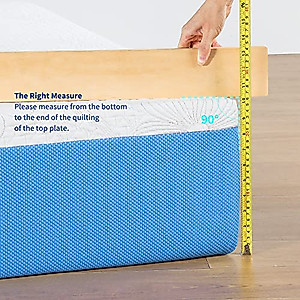 Olee Sleep 10 Inch Ventilated Gel Infused Memory Foam Mattress, CertiPUR-US® Certified, Blue, Queen