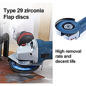 S SATC Abrasive Wheels & Discs 4-1 2 Inch Flap Disc 10 PCS 4.5" x 7/8" 40 60 80 120 Grit Fast Cutting Speed Zirconia Alumina Grinding Disc for Angle Grinder Type #29