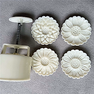 Fogun 200g Flower Shape Plastic Mooncake Molds Mooncake Mold DIY Baking Accessories Kitchen Tools for Mid-Autumn Festival