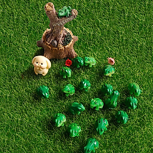 Exasinine 30 Pcs Resin Mini Frogs Green Frog Miniature Figurines Animals Model Fairy Garden Miniature Moss Landscape DIY Terrarium Crafts Ornament Accessories for Home Décor(A)