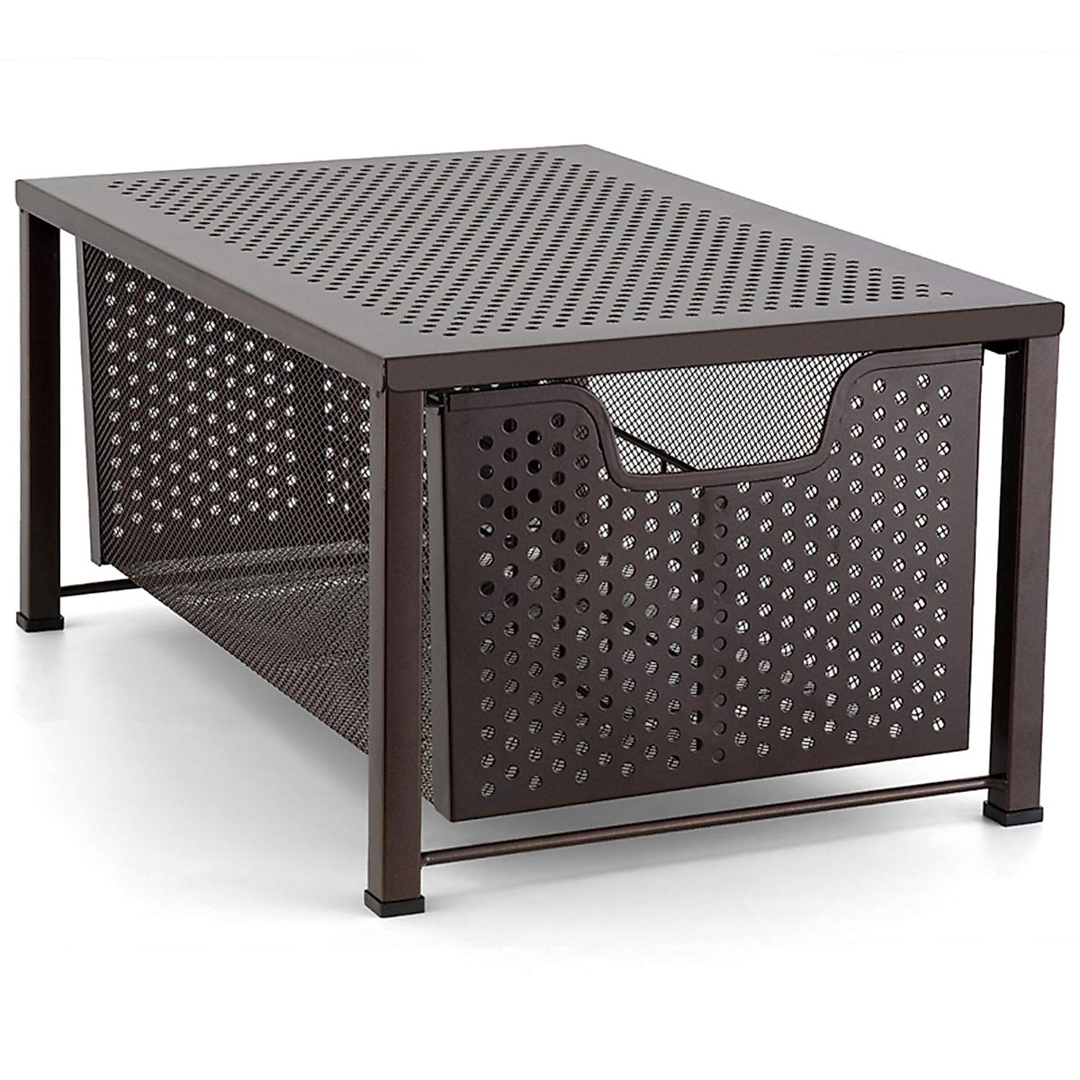 Bextsware Auledio Stackable Multi-Function Under Sink Cabinet Sliding Basket Organizer Drawer, Extra Large Capacity, Space Saving,Bronze