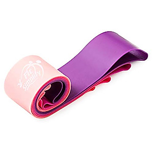 Fit Simplify Resistance Loop Exercise Bands with Instruction Guide and Carry Bag, Set of 5