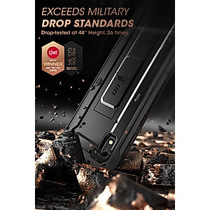 SUPCASE Unicorn Beetle Pro Series Designed for Samsung Galaxy A10e Case(2019 Release), Full-Body Rugged Holster & Kickstand Case with Built-in Screen Protector (Black)