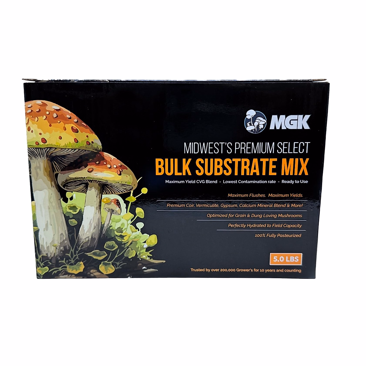 Myco Labs Premium Bulk Mushroom Substrate Mix | Fully Pastuerized | Maximum Yield | for Dung & Grain Loving Mushrooms (5 LBS)