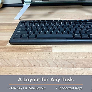 X9 Performance Wired Keyboard - USB Computer Keyboard Wired, Coated with Silver Zinc Zeolite - USB Keyboard for Laptop with 5FT Cable - Wired Computer Keyboard for PC | Chromebook - Perfect for Office