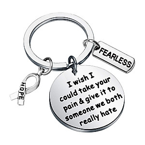 FEELMEM Get Well Soon Jewelry Get Well Gift Post Surgery Gift I Wish I Could Take Your Pain and Give It to Someone We Both Really Hate Keychain Cold Illness Injury Recovery Gift (Fearless)