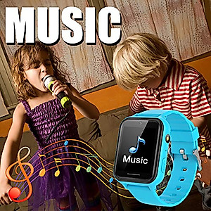 PTHTECHUS Kids Educational Smartwatch with SOS Call Games Music MP3 Flashlight Alarm 1.54-in Color Touchscreen Pedometer Watch is a Gift for Boys Girls Instead of Mobile Phone