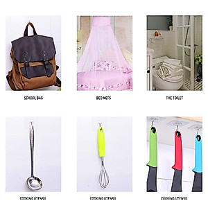 KK5 Wall Hooks 13.2lb(Max) Utility Stainless Steel Hook for Towel Bathrobe Coats Bathroom Kitchen Transparent Heavy Duty Hooks for Hanging & Ceiling Hanger