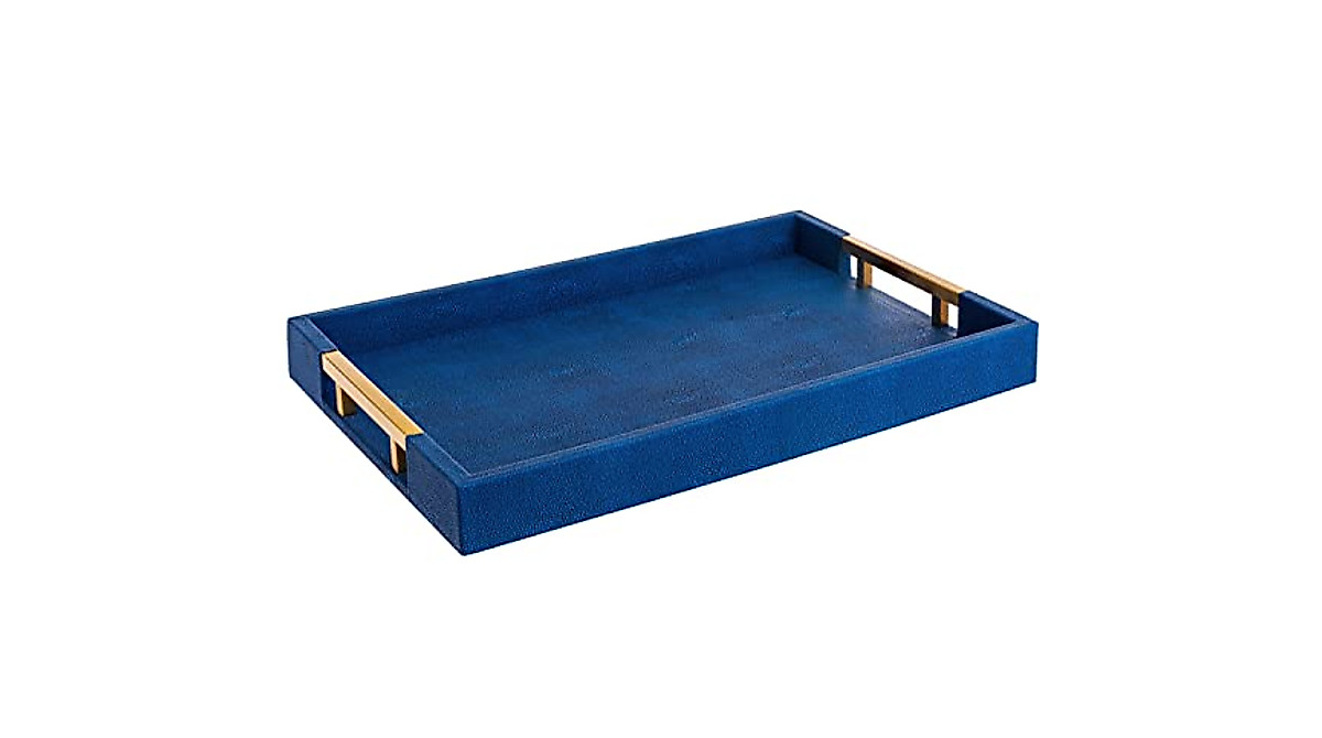 Elegant Navy Blue Shagreen Tray for Every Occasion