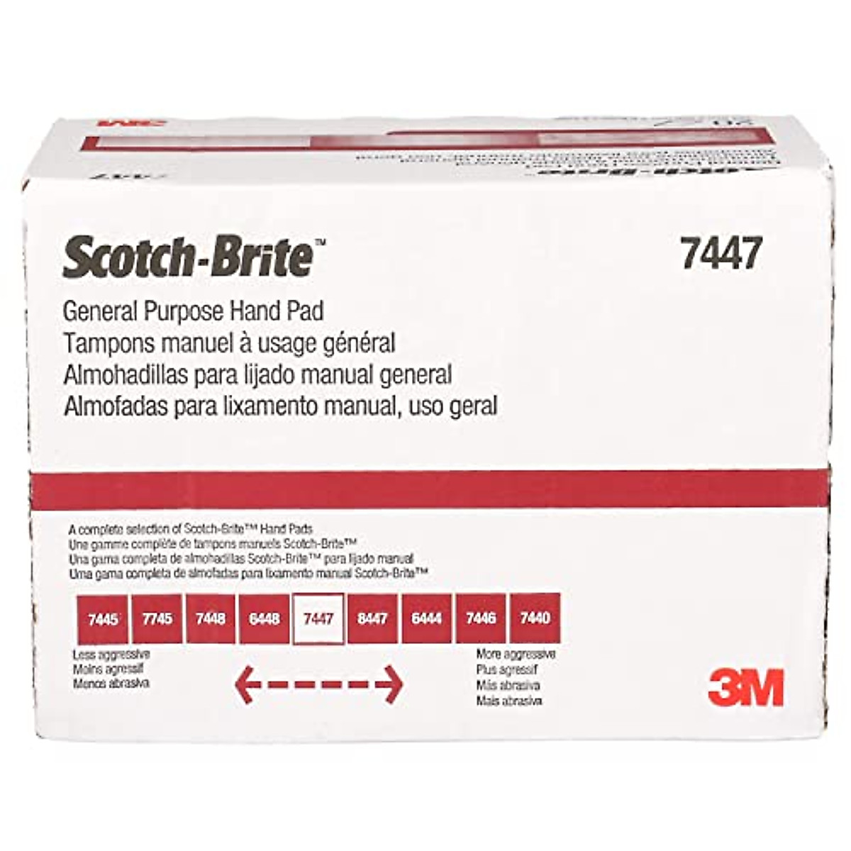 3M 07447 Scotch-Brite Maroon General Purpose Hand Pad,20 Pack