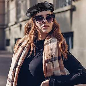 Yahenda 6 Pieces Women Beret Hat PU Leather Beret French Beret Hat Adjustable Artist Painter Cap Causal Beanie for Ladies and Girls