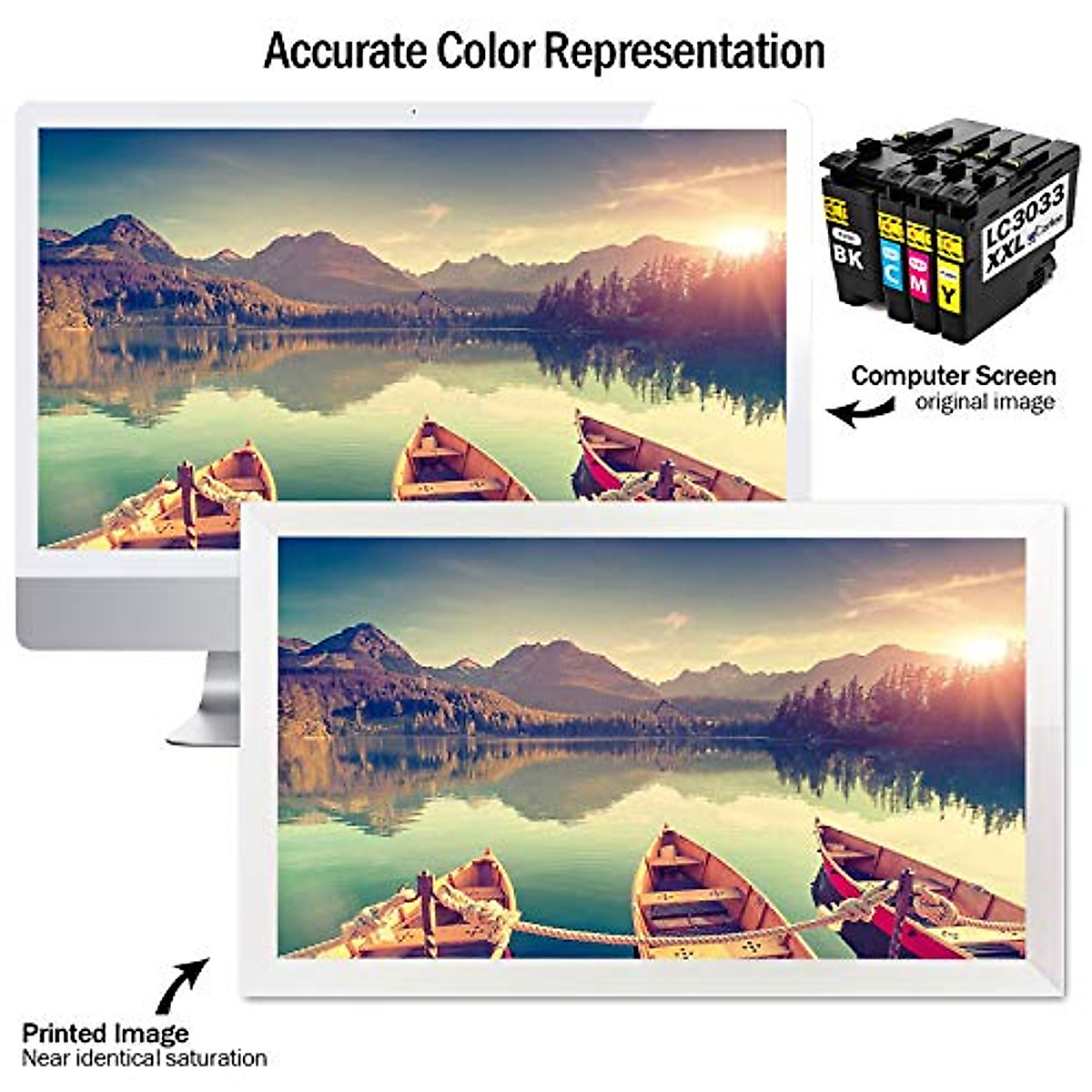 Cartlee 4 Compatible Ink Cartridges Replacement for LC3033 XXL High Yield for Brother MFC-J995DW XL MFC-J805DW MFC-J815DW MFC LC 3033XXL Printer 1 Black, 1 Cyan, 1 Magenta, 1 Yellow