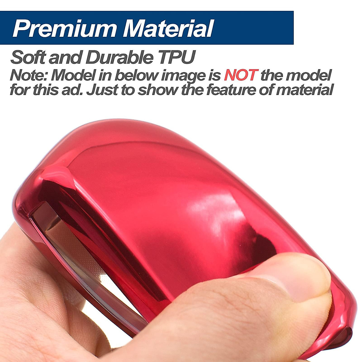 INFIPAR Fit for Flip Ford Maverick F-150 F-250 F-350 F-450 F-550 Super Duty Lightning Ranger Bronco Expedition Escape Explorer Fusion EcoSport F-650 F-750 TPU Key Fob Cover Case Shell Accessory, Red