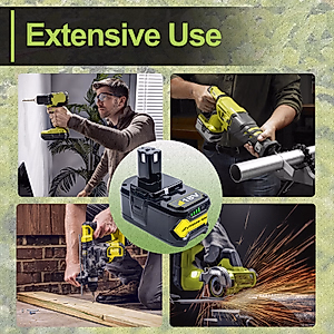 JGSPJ 6.2Ah Batteries Replacement for Ryobi 18V Battery Compatible with Ryobi Battery 18V P108 P190 P189 P102 P104 P107 P103 Cordless Power Tools, 2Pack