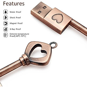 128GB USB 2.0 Flash Drive Metal Heart Key Ring Shape Waterproof Keychain USB Pen Drive Memory Stick Thumb Drives Pendrive