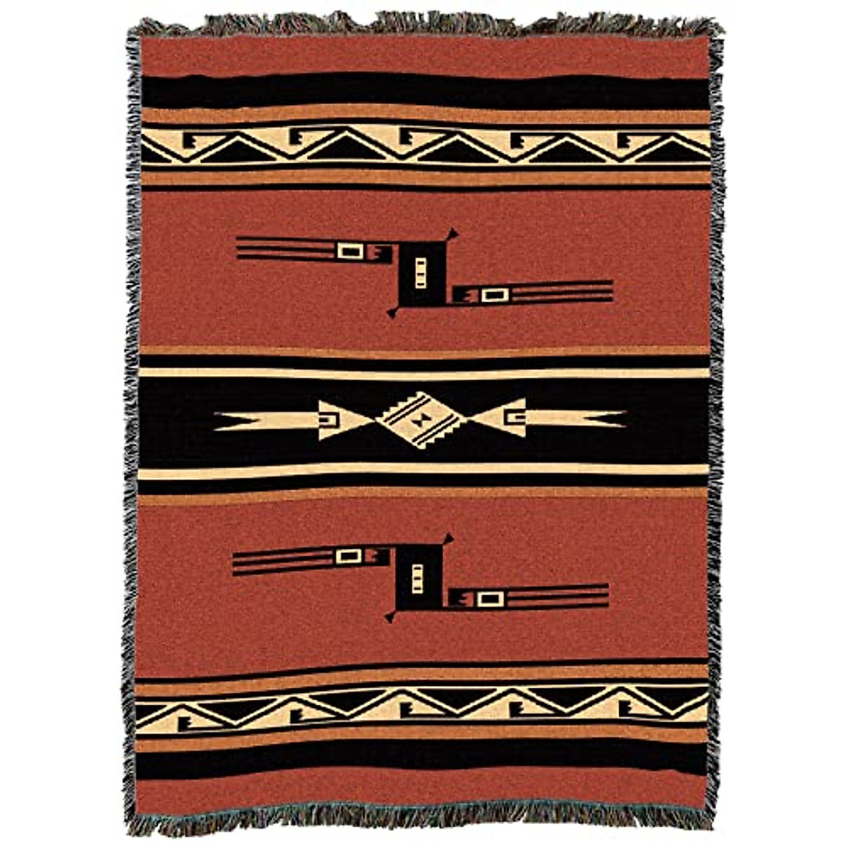Pure Country Weavers Mesquite Earth Blanket - Southwest Native American Inspired - Gift Tapestry Throw Woven from Cotton - Made in The USA (72x54)