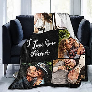 COSPOT Custom Photo Blanket for Couples, Personalized Fleece Throw Blankets, Flannel Picture Blanket, Gifts for Husband/Wife/Girlfriend/Boyfriend, Birthday Valentines 30" W x 40" L