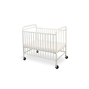 LA Baby The Condo Metal Evacuation Window Crib, White