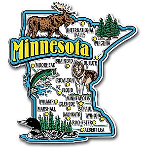 Minnesota Jumbo State Magnet by Classic Magnets, 3.4" x 3.8", Collectible Souvenirs Made in The USA