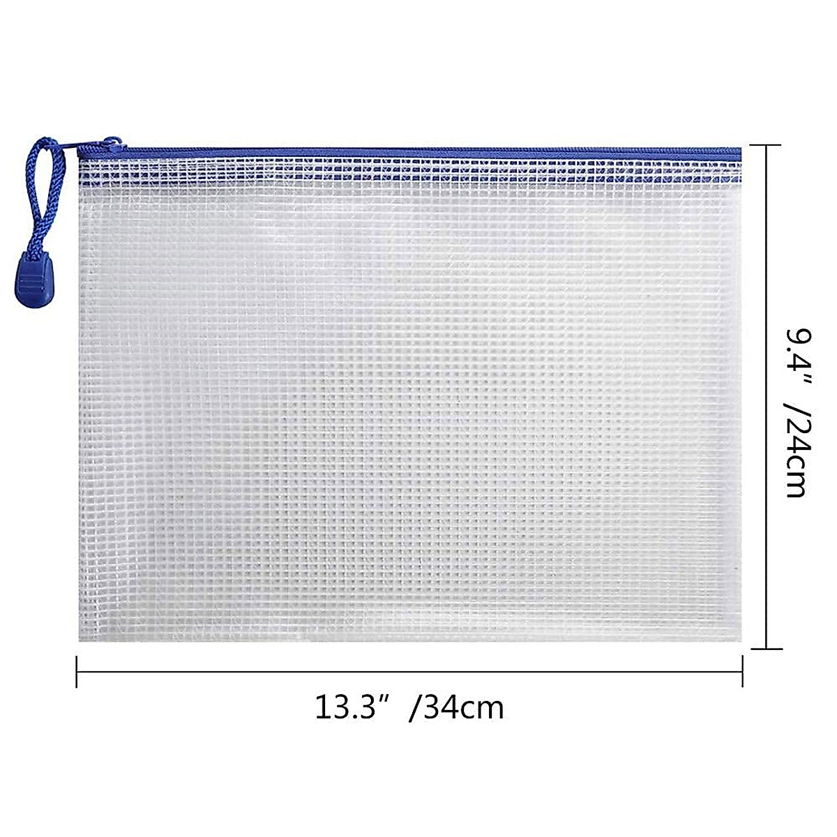 A4 Plastic Zipper Pouches - WaterproofPlastic Zipper Pouches Mesh Zipper Pouch Document Bag - A4 Zipper File Bags for School & Office Supplies (10 Colors, 10 Pcs)