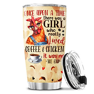 HUBUPU Chicken Gifts, Breed Lovers Spring Swig For, Tumbler 20 Oz With Lid And Straw, Crazy Chicken Lady Coffee Lover, Coffee Travel Coffee Mug Cup Girl Stainless Steel Coffee Straw Lid