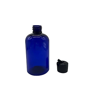 Natural Farms 4 oz Blue Boston BPA FREE Bottles - 12 Pack Empty Refillable Containers - Essential Oils Cleaning Products - Aromatherapy | Black Spout Cap - Made in the USA