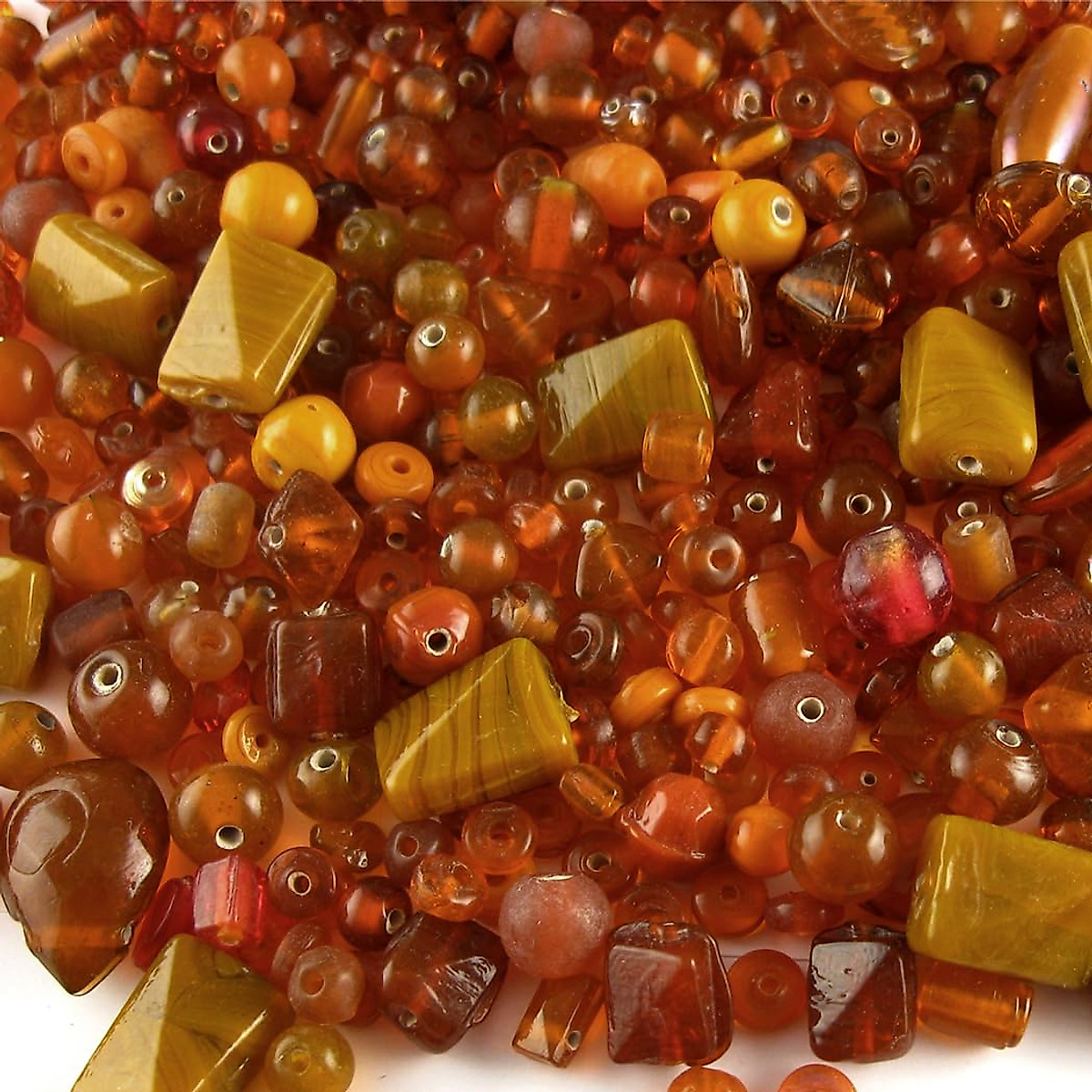 The Crafts Outlet 4-oz=112-g Bulk Assorted Shapes and Sizes 6-12mm Glass Beads Mixed