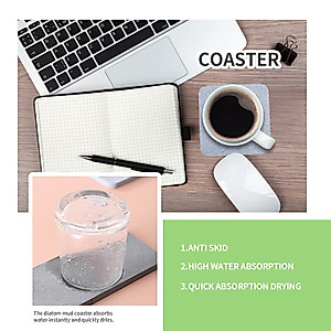 GianAbor 2 Pcs Instant Dry Sink Organizer, Non-Slip Water Absorbing Stone Tray for Sink, Rectangle Diatomite Coasters for Bathroom or Kitchen to Place Soap, Cups, Cosmetics, etc (3.15"x3.15", White)