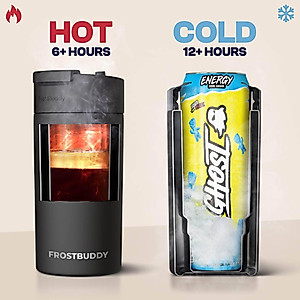 Frost Buddy Universal 2.0 5 Sizes in 1 Insulated Can Cooler - Stainless Steel Can Cooler for 12 oz & 16 oz Regular or Slim Cans & Bottles - Stainless Steel (Cotton Candy)