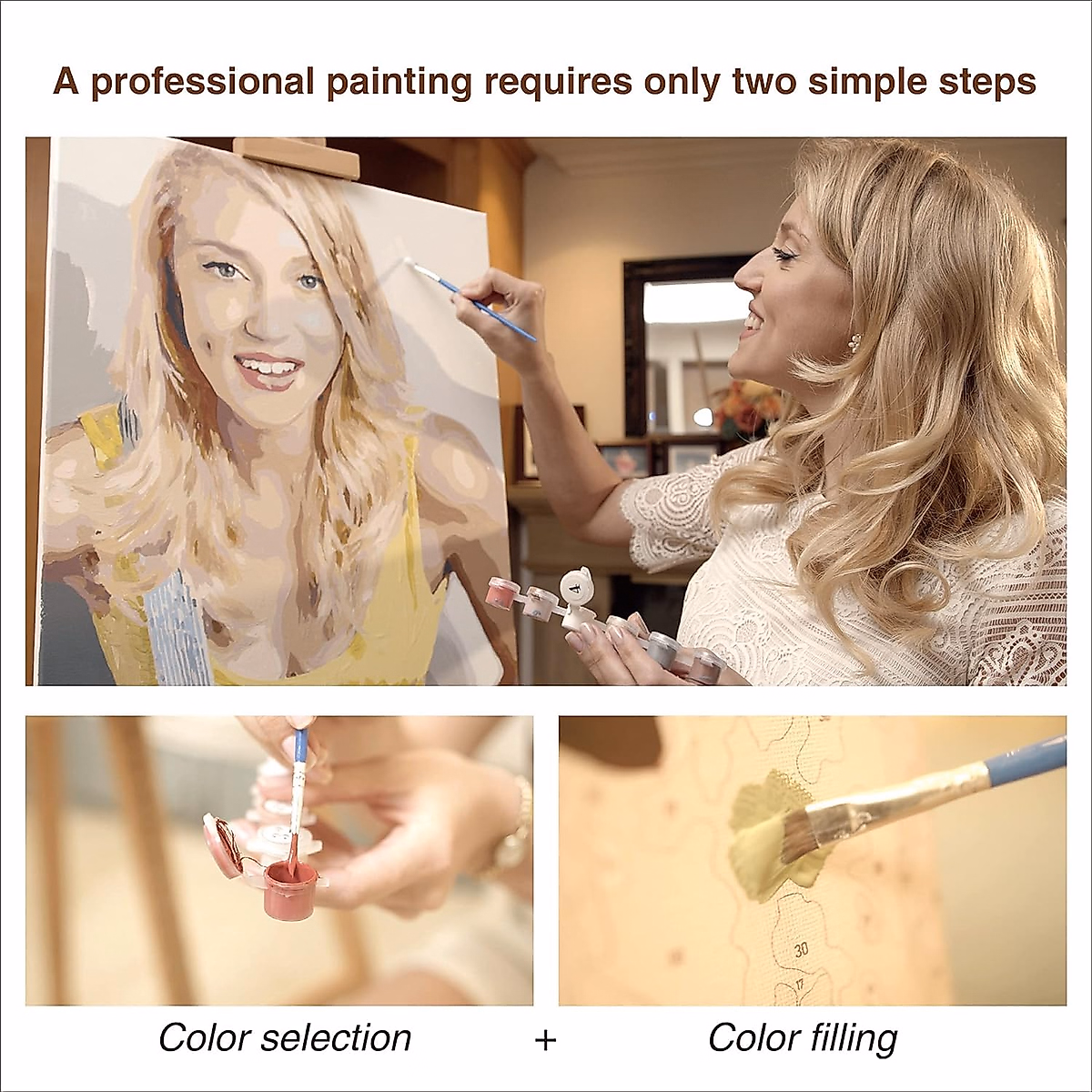 Texture of Dreams Personalized Paint by Numbers Kit for Adults, Acrylic Painting Oil Painting on Framed & Stretched Canvas, Customized DIY Paint by Numbers Set Painting for Beginners (12" x 16")