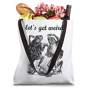 Let's Get Weird Dancing Frogs Drugs Fairy Tale Strange Dream Tote Bag