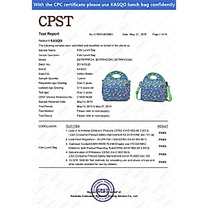 Kasqo Lunch Bag for Kids, Neoprene Insulated Boys Lunch Boxes Children’s Lunch Tote with Front Pocket and Detachable Adjustable Shoulder Strap in Cute Dinosaur