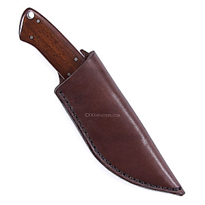 Leather Knife Sheath Kit - Premium - (Fits Up To 5.0 Inch Blades) - 8-9oz Cowhide Leather - (Espresso) - USA Made - With Integrated Belt Loop
