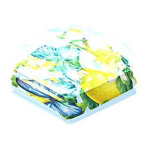 BOENLE Lemons with Blue Butterfly Kitchen Towels Set of 4, Absorbent Microfiber Dish Hand Towel Farmhouse Cleaning Cloth Tea Towels Dishcloths Quick Dry Decorative