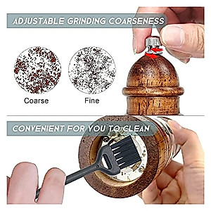 JGATW Pepper Grinder Salt and Pepper Shakers ，Adjustable Coarseness，Wood and Acrylic Salt and Pepper Grinder Set Pepper Salt Grinder (Color : 2pc, Size : 22 * 5.5cm)