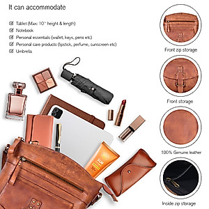 Leather Crossbody Bags for Women - Trendy Leather Crossbody Purses For Women - Medium Size Women's Handbag - Ladies Sling Bag