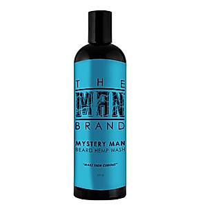 The Man Brand Beard Hemp Wash - Beard Cleanser for Men - Beard Wash with Aloe Vera Oil and Organic Hemp Seed Oil. - Scented Beard Moisturizer For Grooming (MYSTERY MAN - 8 oz)