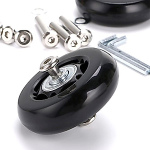 Suitcase Luggage Wheel Replacement kit Rubber Universal Wheels Swivel Caster Bearing Tool（Set of 2 Rounds） (OD:80 W:24 ID:6 Axles:36/ 40mm)