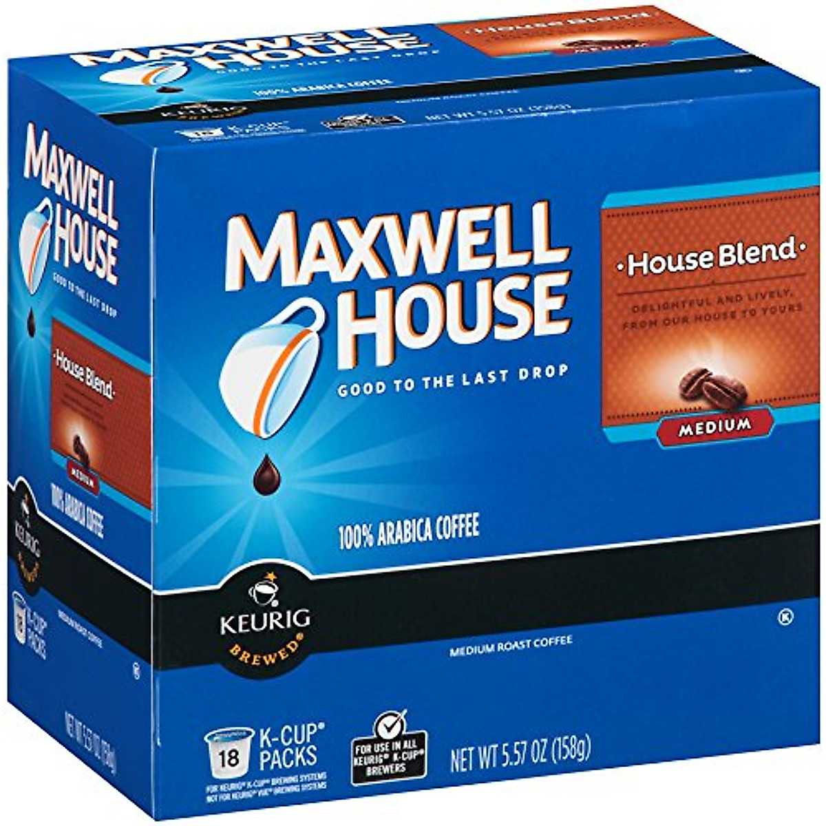 Maxwell House House Blend K-CUP Pods, 18 count (Pack of 6)
