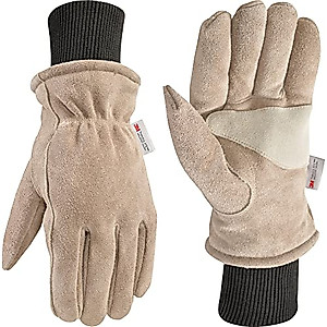 Wells Lamont Men's Lined HydraHyde Winter Leather Work Gloves, Large (Wells Lamont 1196), Saddle tan